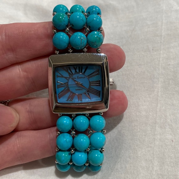 Accessories | Gem Essence Turquoise Stretch Band Watch | Poshmark